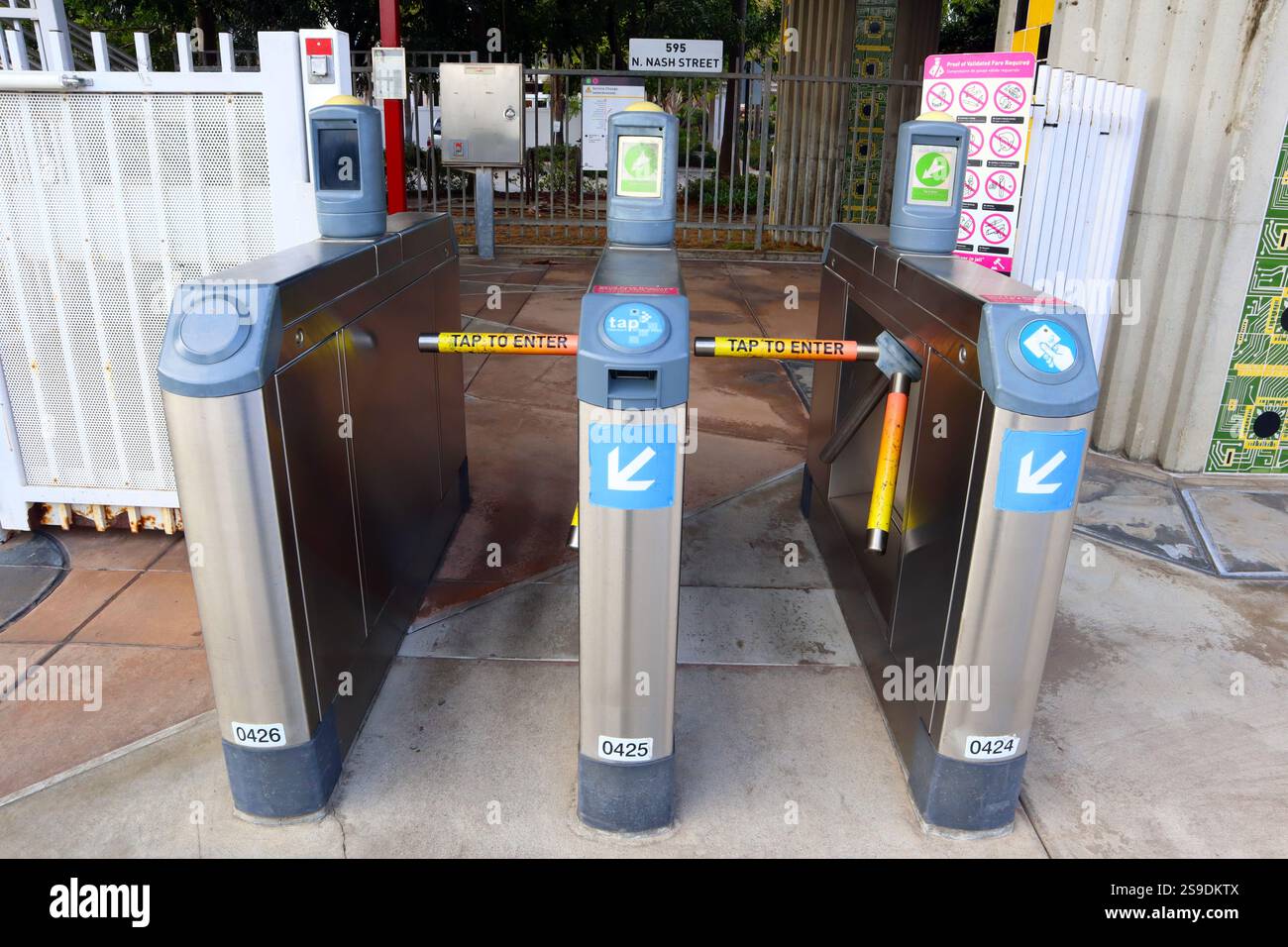 Los Angeles, California: Turnstile with TAP Card Access at LA Metro ...