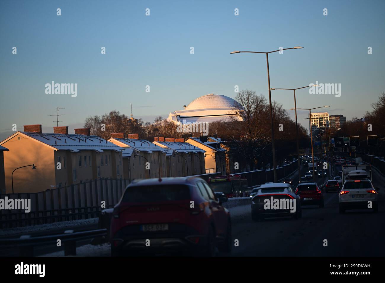 Stockholm, Uppland, Sweden. January 2 2025. E4 highway going south from ...