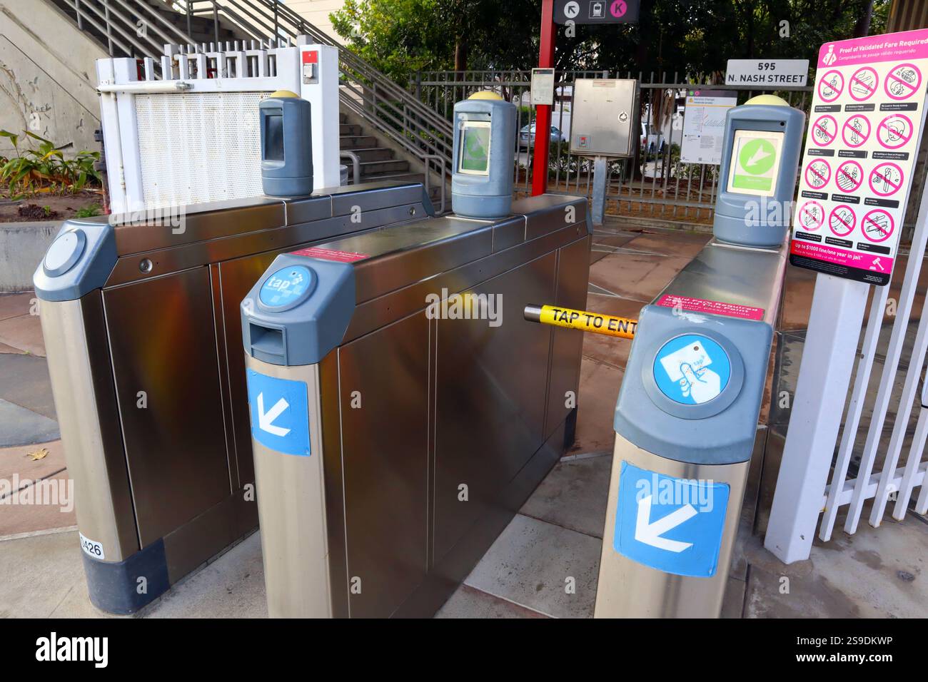 Los Angeles, California: Turnstile with TAP Card Access at LA Metro ...