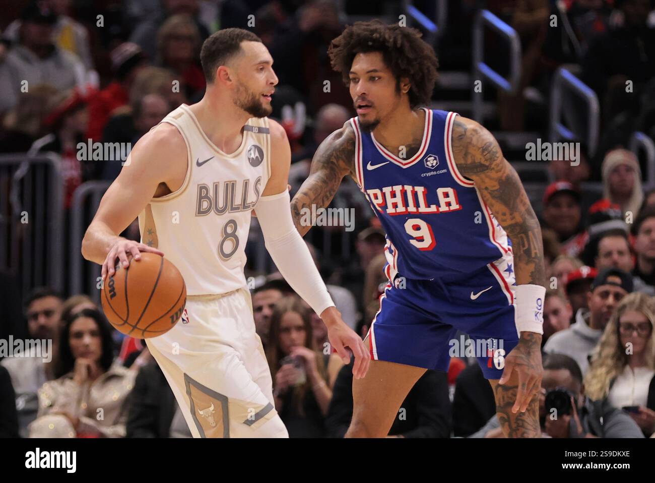Philadelphia 76ers guard Kelly Oubre Jr. (9) guards against Chicago ...