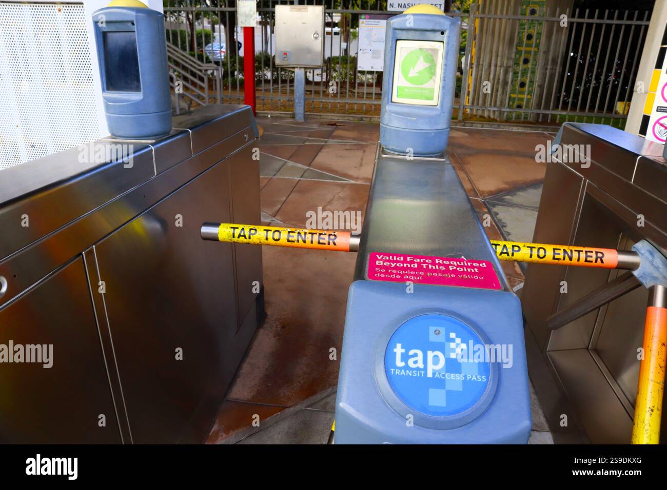 Los Angeles, California: Turnstile with TAP Card Access at LA Metro ...