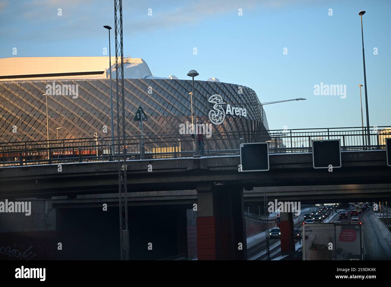 Stockholm, Uppland, Sweden. January 2 2025. E4 highway going south from ...