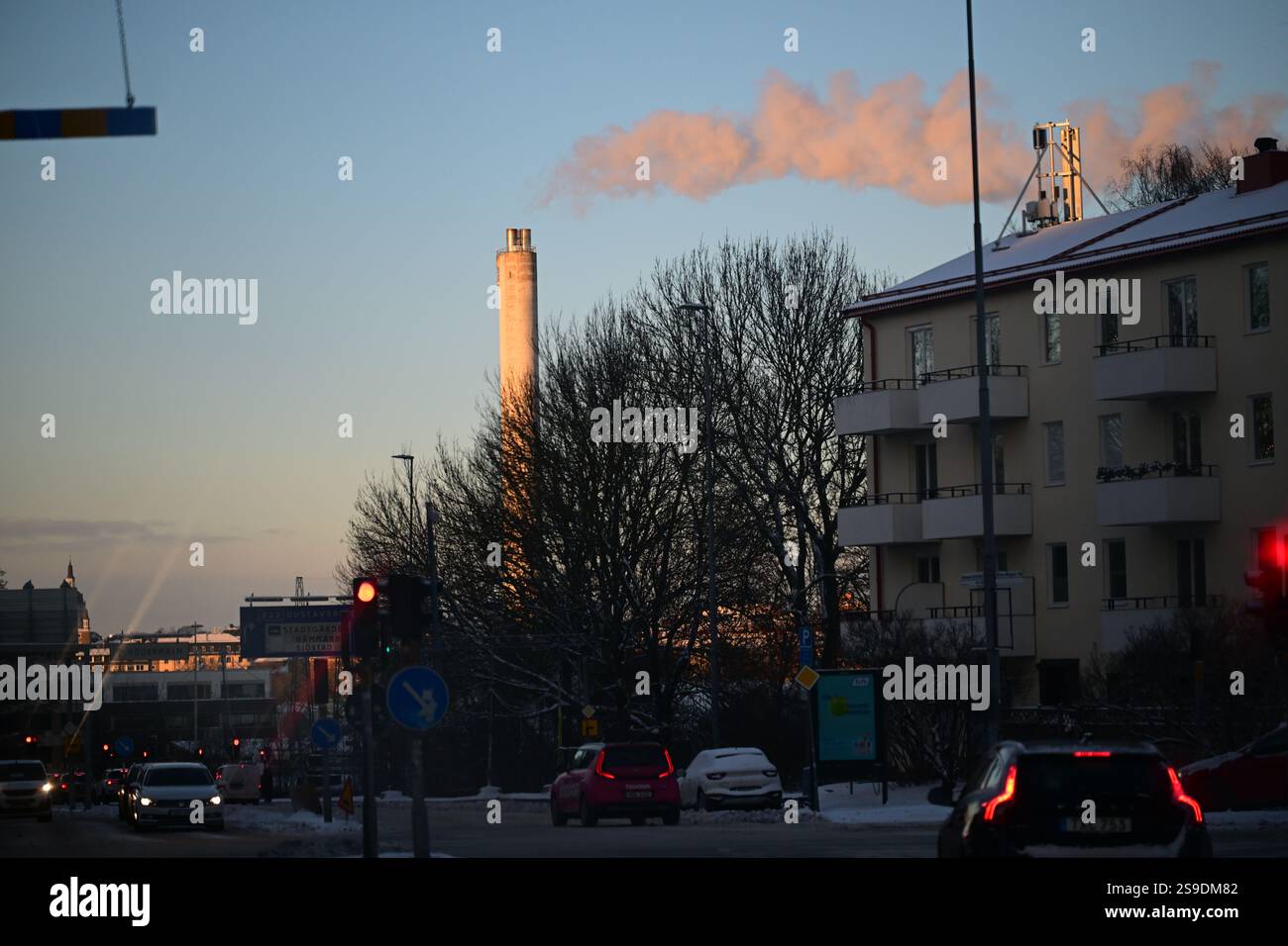 Stockholm, Uppland, Sweden. January 2 2025. E4 highway going south from ...