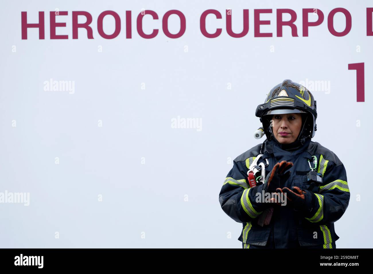 A female firefighter during the ceremony of the 169th anniversary of ...
