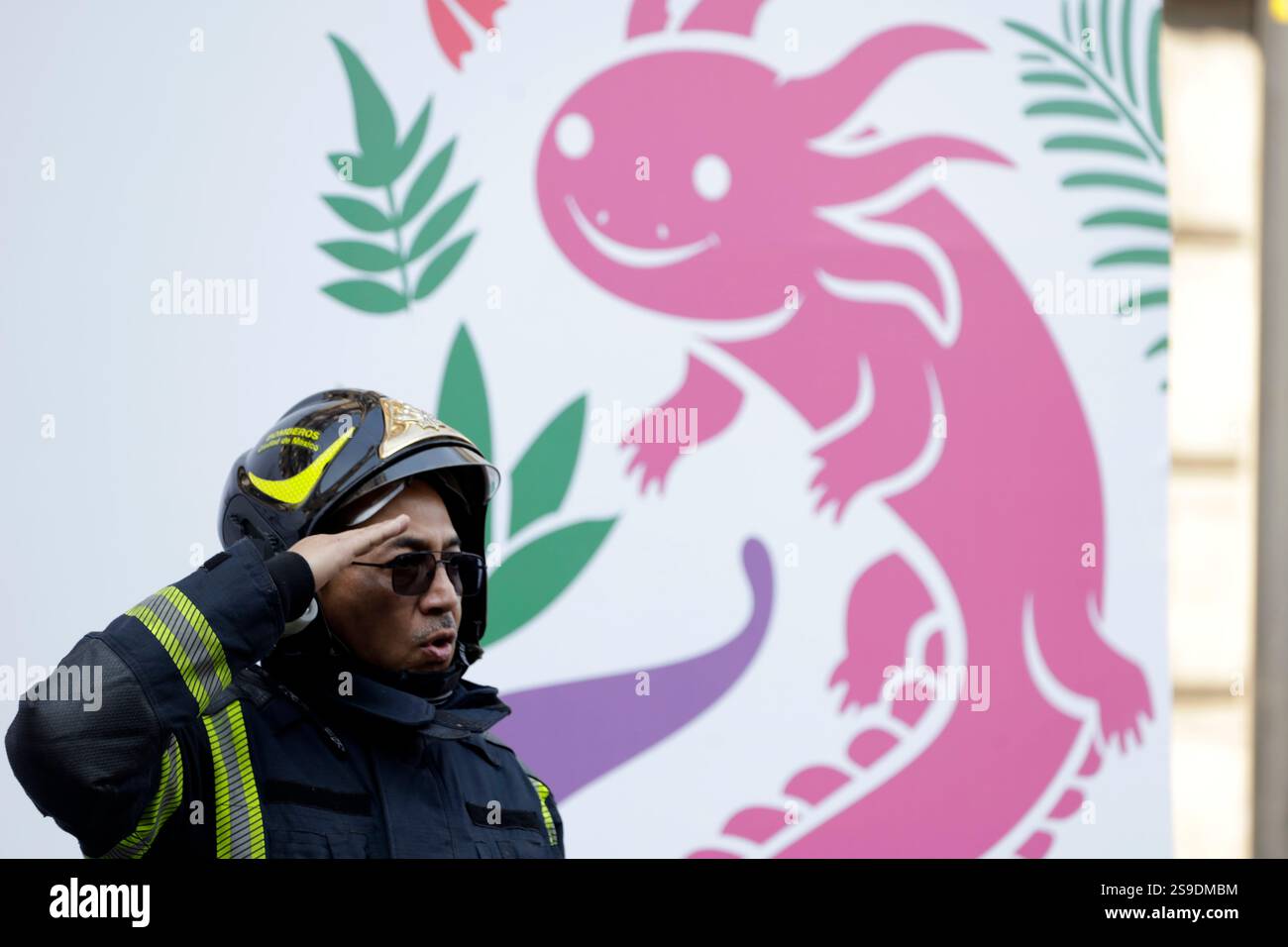 A firefighter during the ceremony of the 169th anniversary of the ...