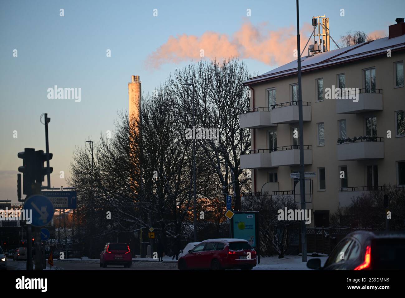 Stockholm, Uppland, Sweden. January 2 2025. E4 highway going south from ...