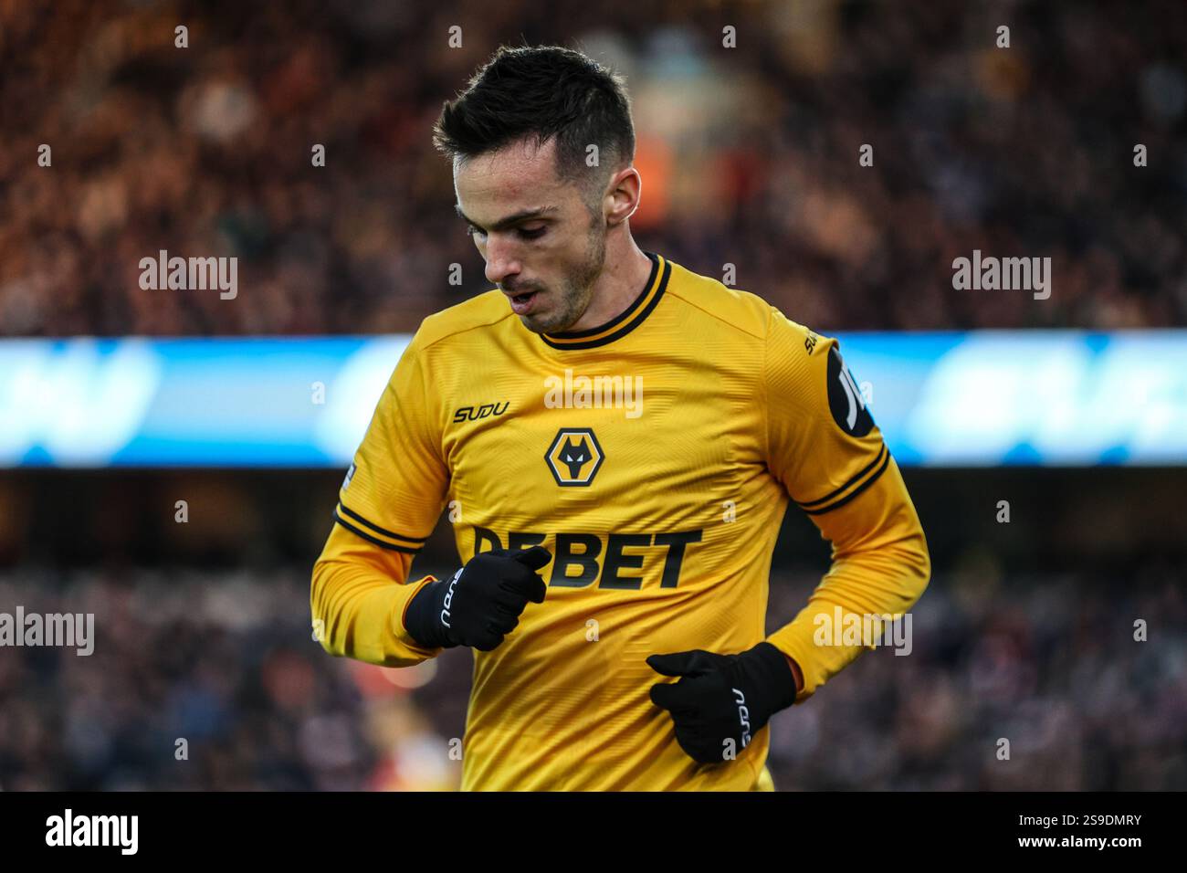 Wolverhampton, England, January 25th 2025: Pablo Sarabia (21 Wolves) in ...