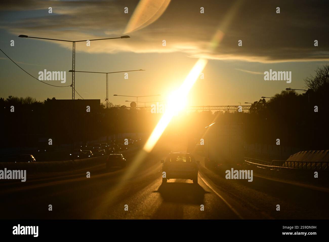 Stockholm, Uppland, Sweden. January 2 2025. E4 highway going south from ...