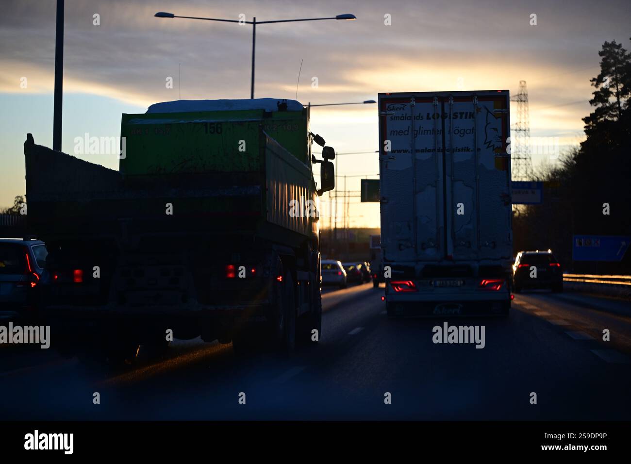Stockholm, Uppland, Sweden. January 2 2025. E4 highway going south from ...