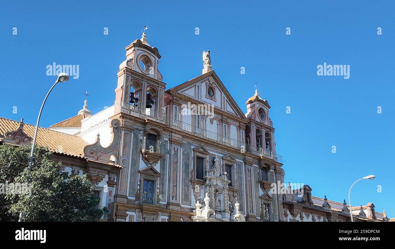 The front of Palacio de la Merced features a grand facade with Baroque ...