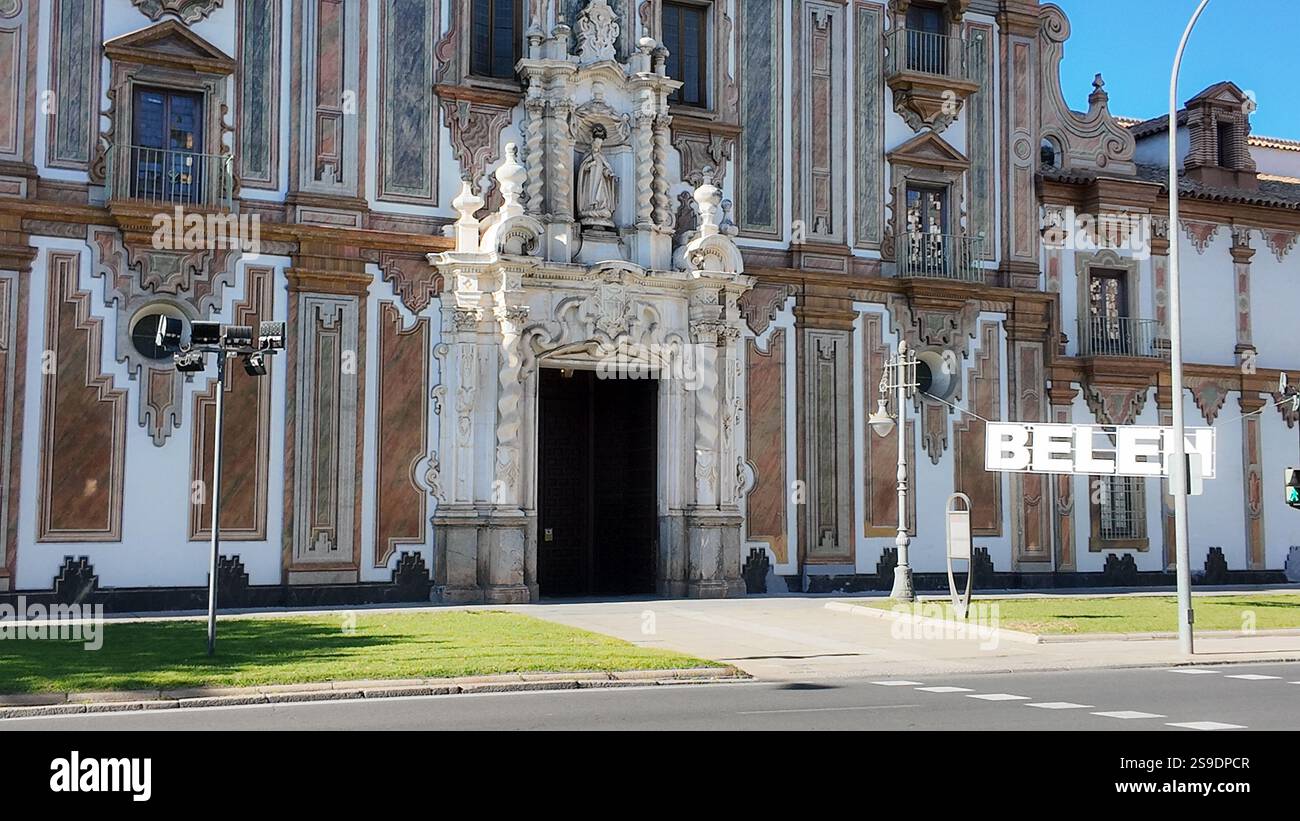 The front of Palacio de la Merced features a grand facade with Baroque ...