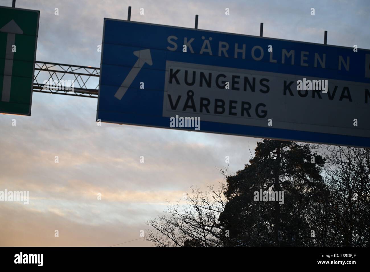 Stockholm, Uppland, Sweden. January 2 2025. E4 highway going south from ...