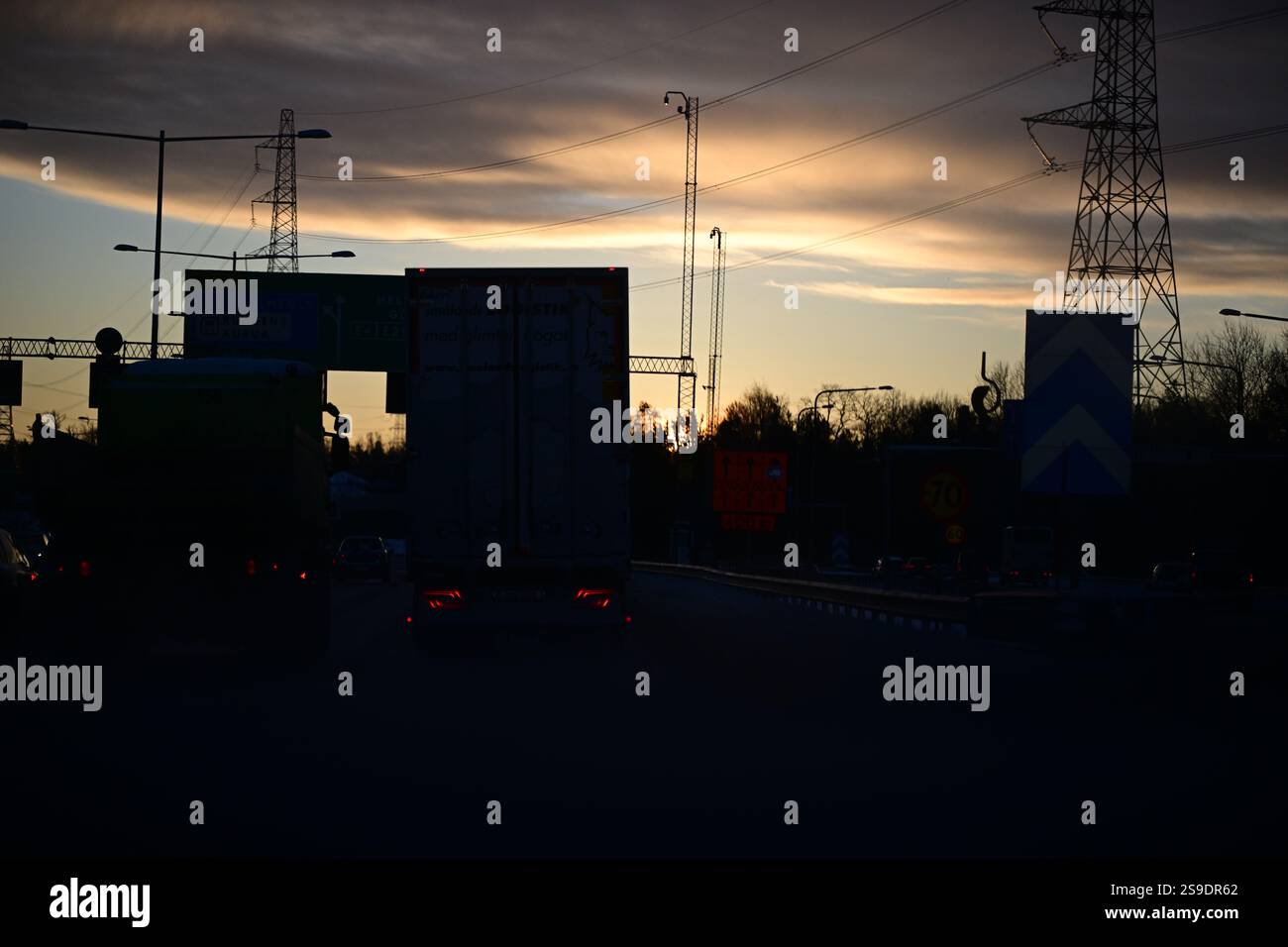 Stockholm, Uppland, Sweden. January 2 2025. E4 highway going south from ...