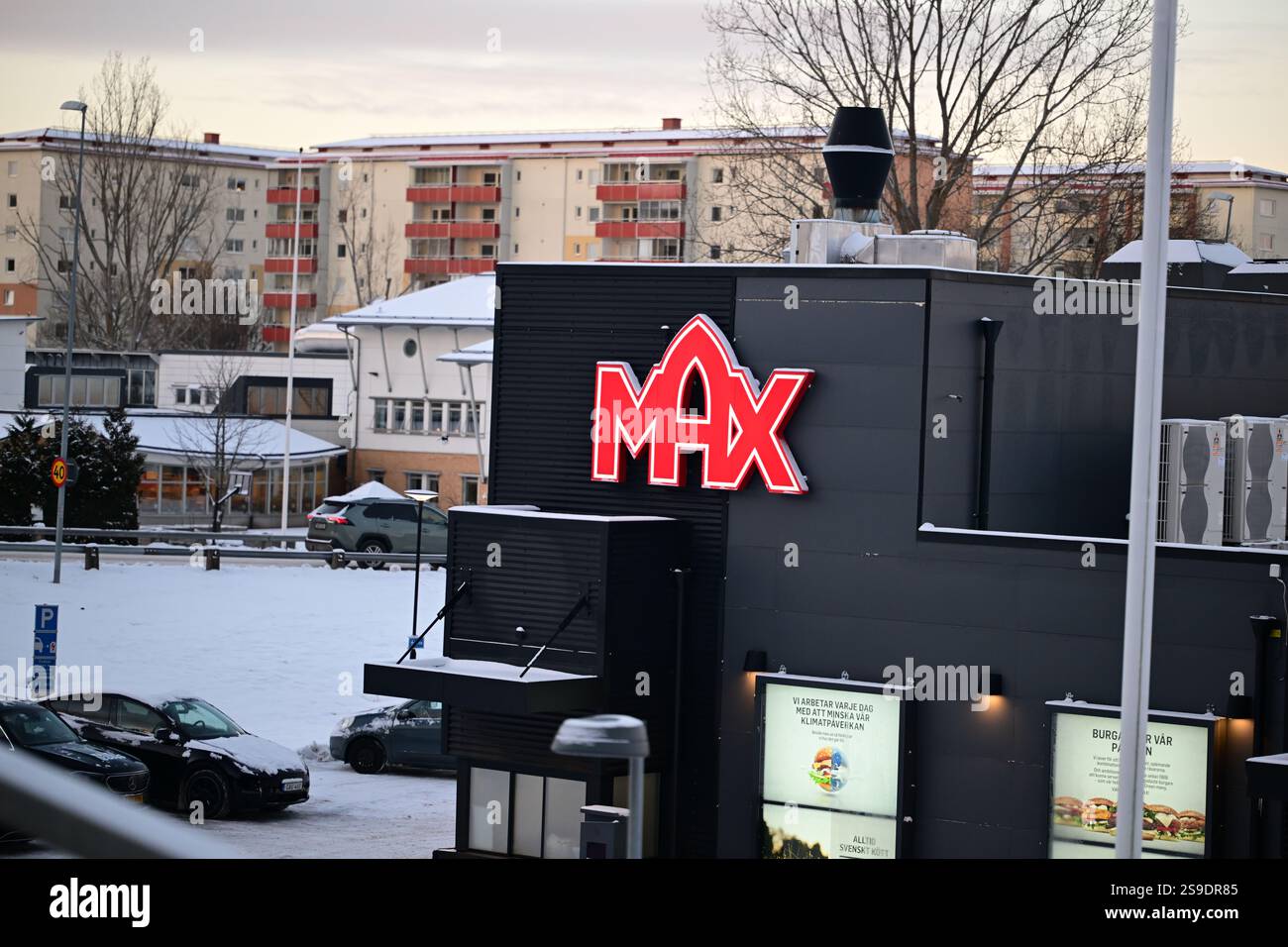 Stockholm, Uppland, Sweden. January 2 2025. Max fast food restaurant in ...