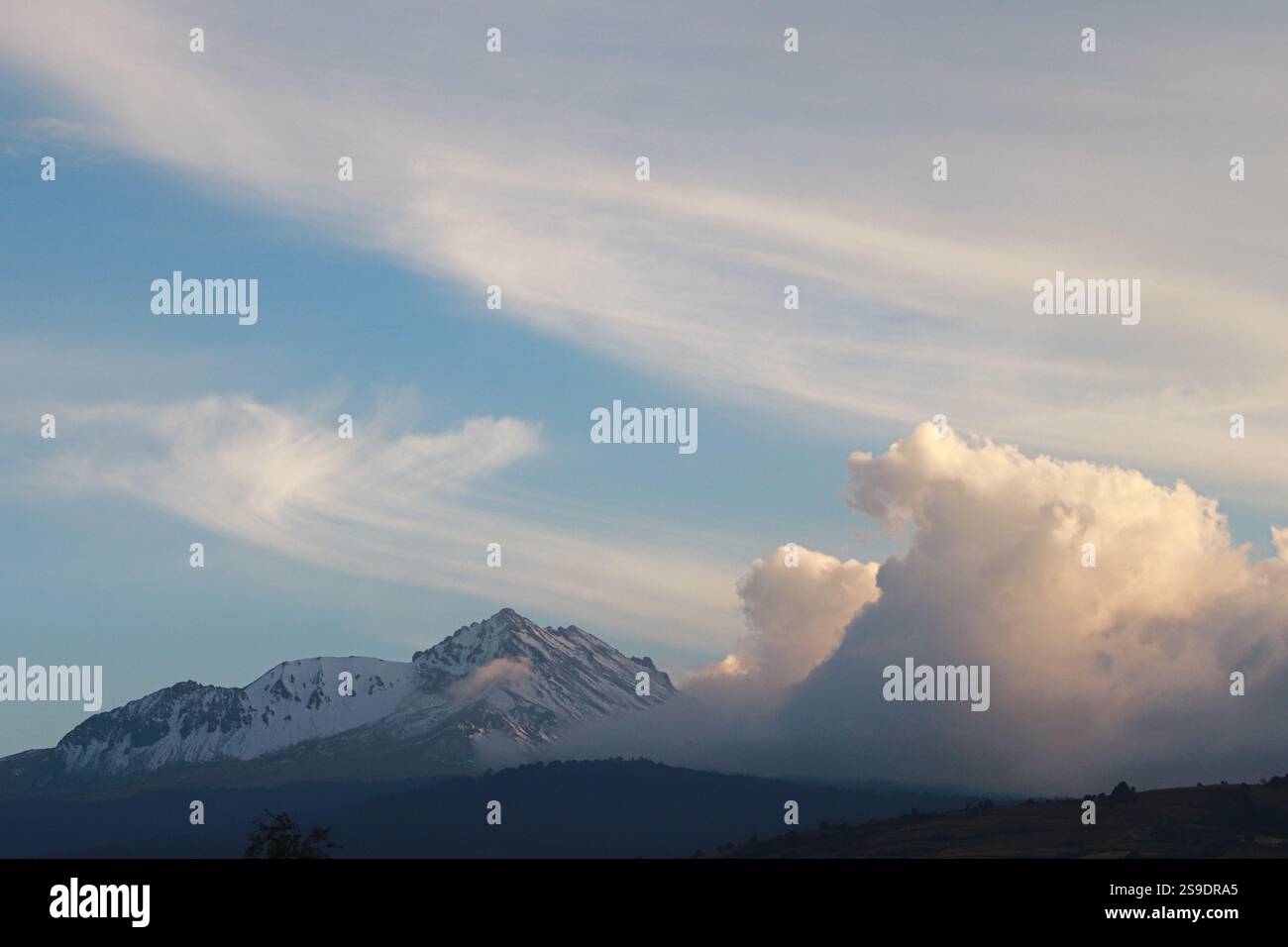Aerial view taken whit a drone of the Nevado de Toluca volcano, also ...