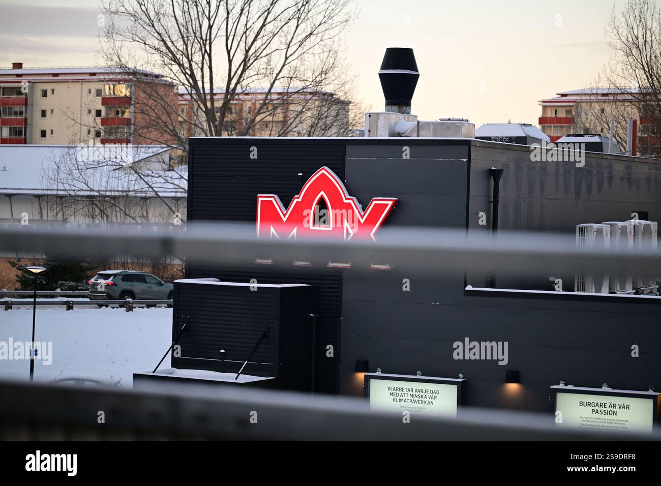 Stockholm, Uppland, Sweden. January 2 2025. Max fast food restaurant in ...