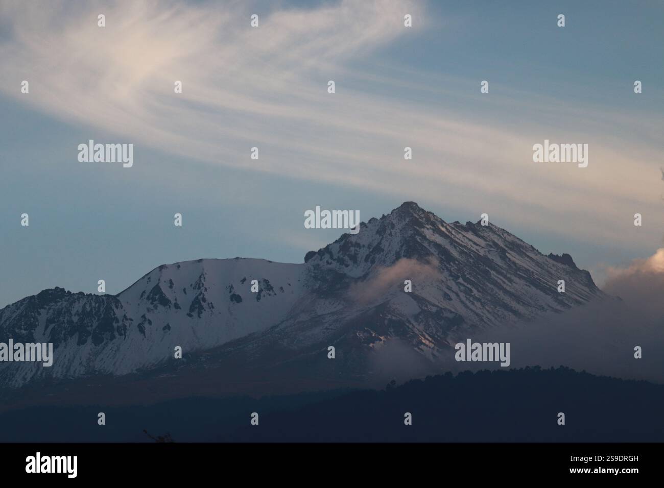 Aerial view taken whit a drone of the Nevado de Toluca volcano, also ...