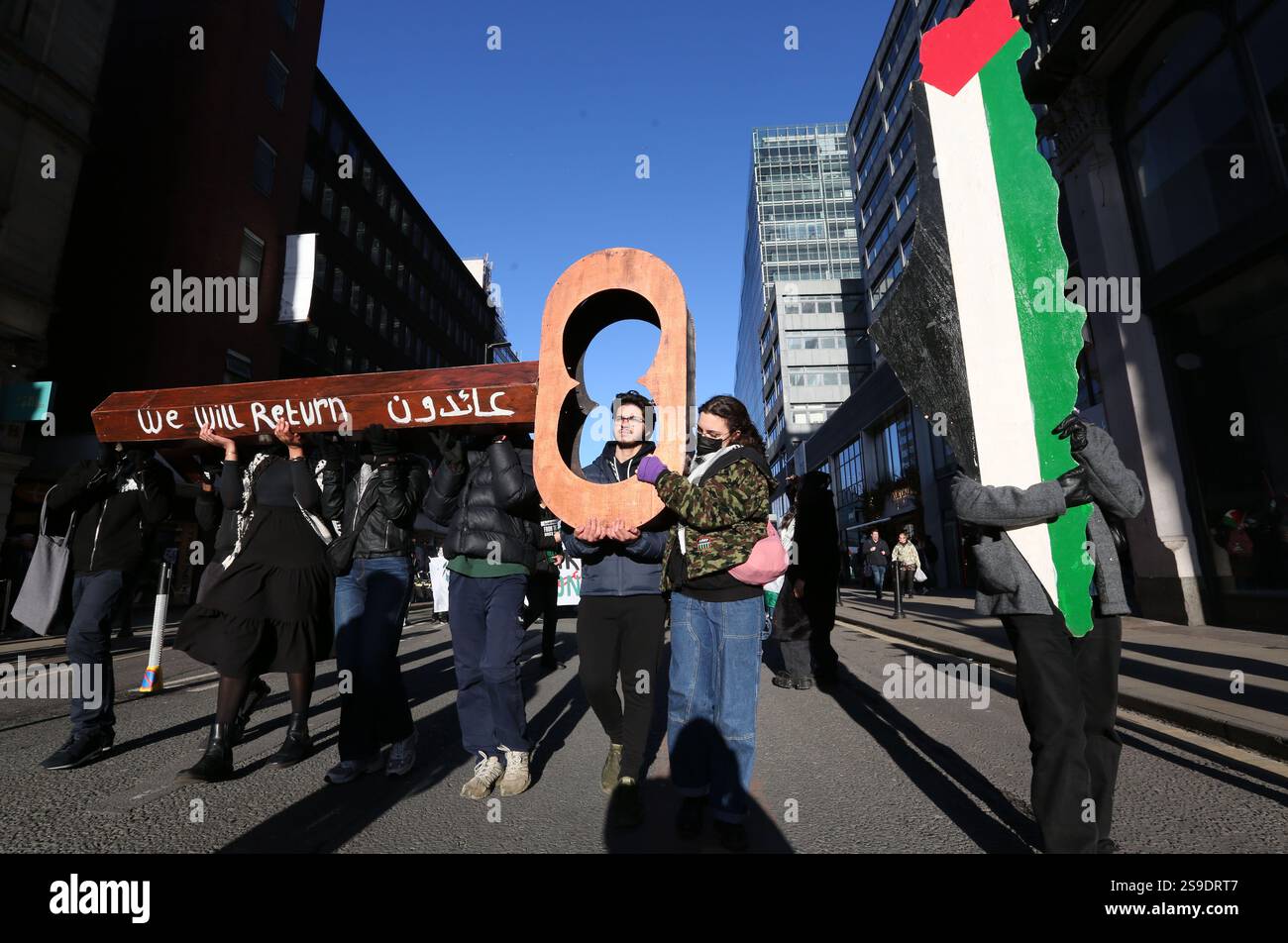 January 25, 2025, Manchester, England, United Kingdom: Pro-Palestinian ...
