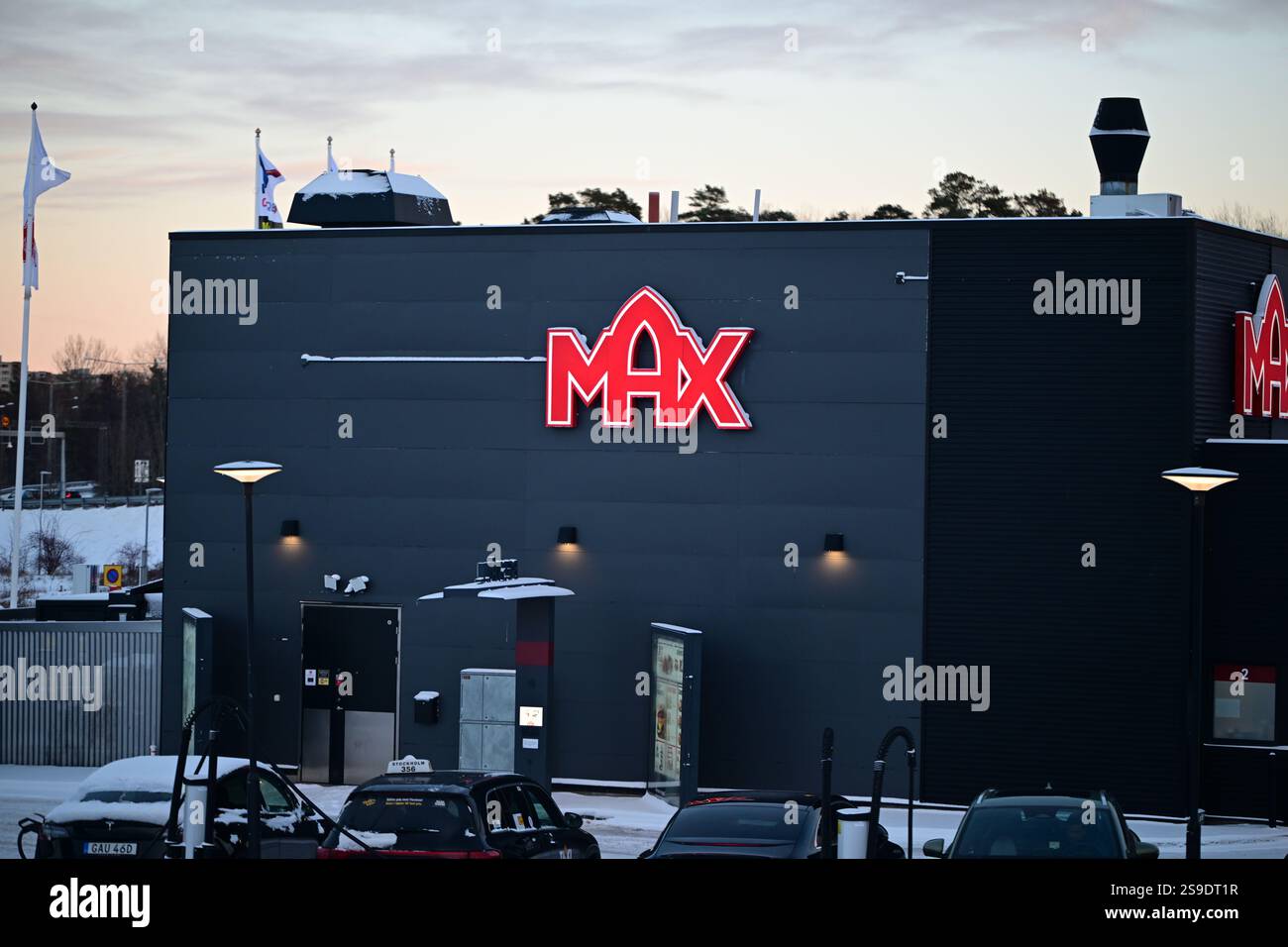 Stockholm, Uppland, Sweden. January 2 2025. Max fast food restaurant in ...
