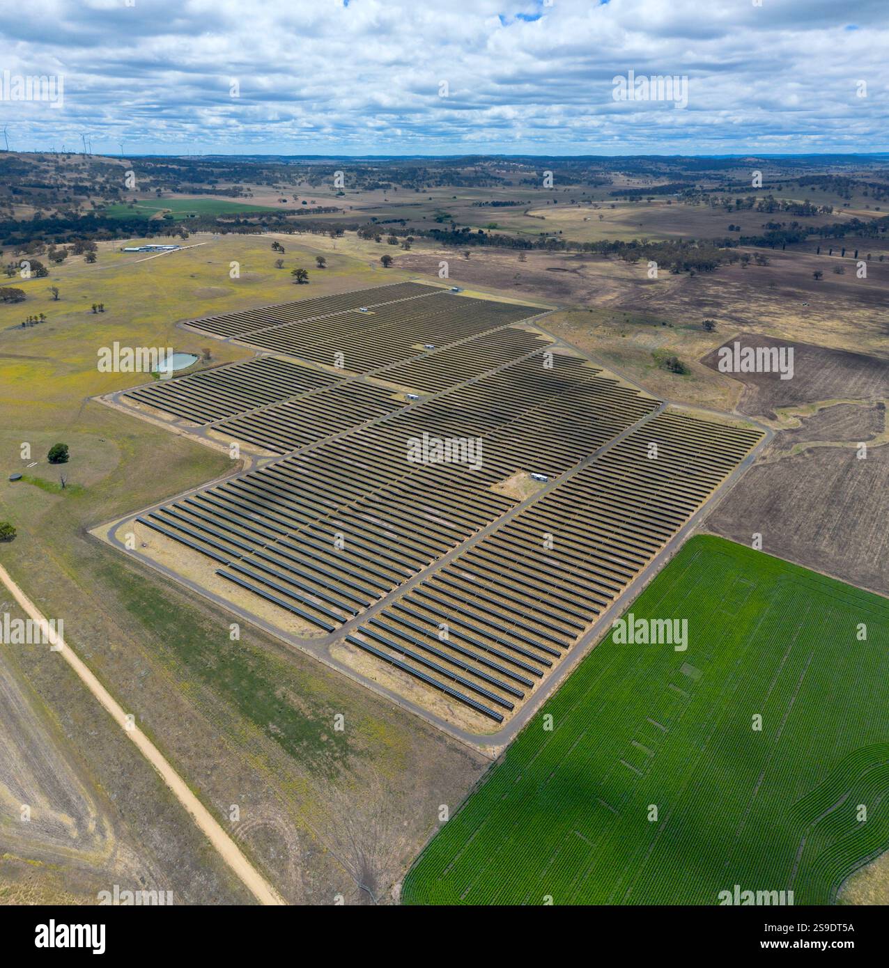 Overhead view of the Solar Farm at White Rocks near Glen Innes ...