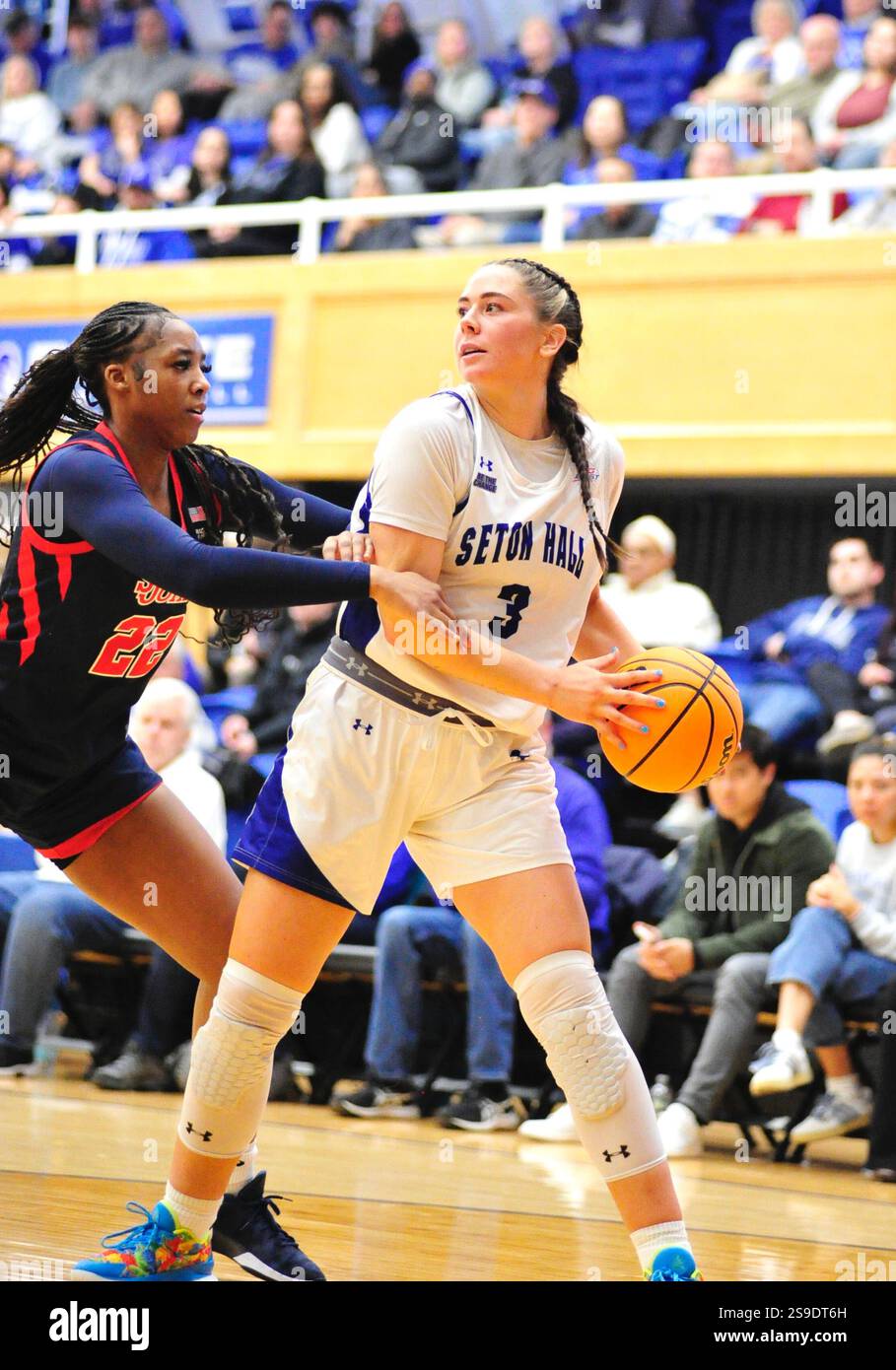 Seton Hall's Faith Masonius (3) and St. John's Nevaeh Wingate (22 ...