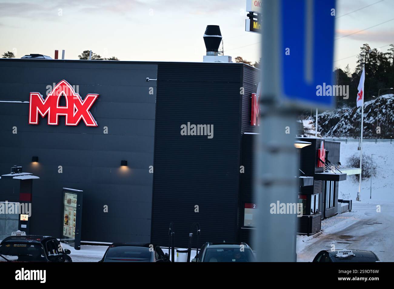 Stockholm, Uppland, Sweden. January 2 2025. Max fast food restaurant in ...