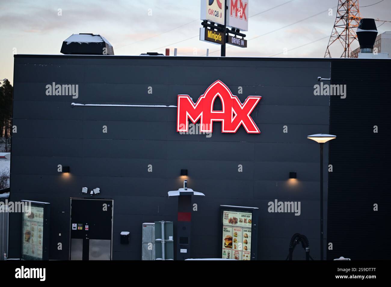 Stockholm, Uppland, Sweden. January 2 2025. Max fast food restaurant in ...