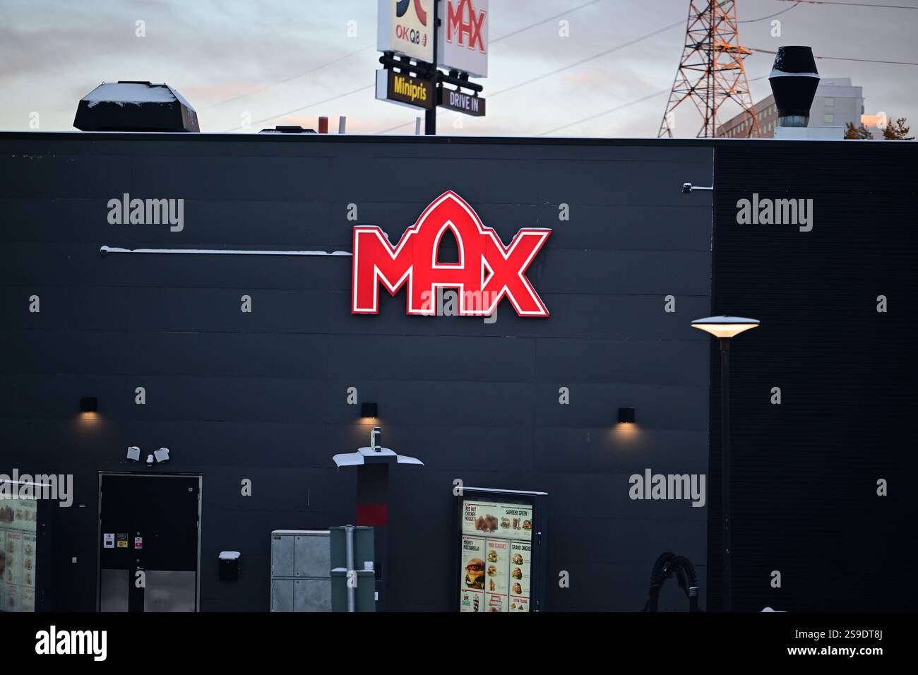 Stockholm, Uppland, Sweden. January 2 2025. Max fast food restaurant in ...