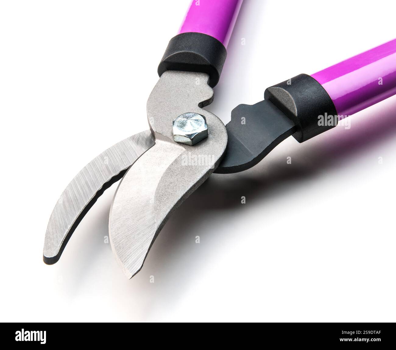Image showcasing a pair of branch cutters with metallic sharp blades ...