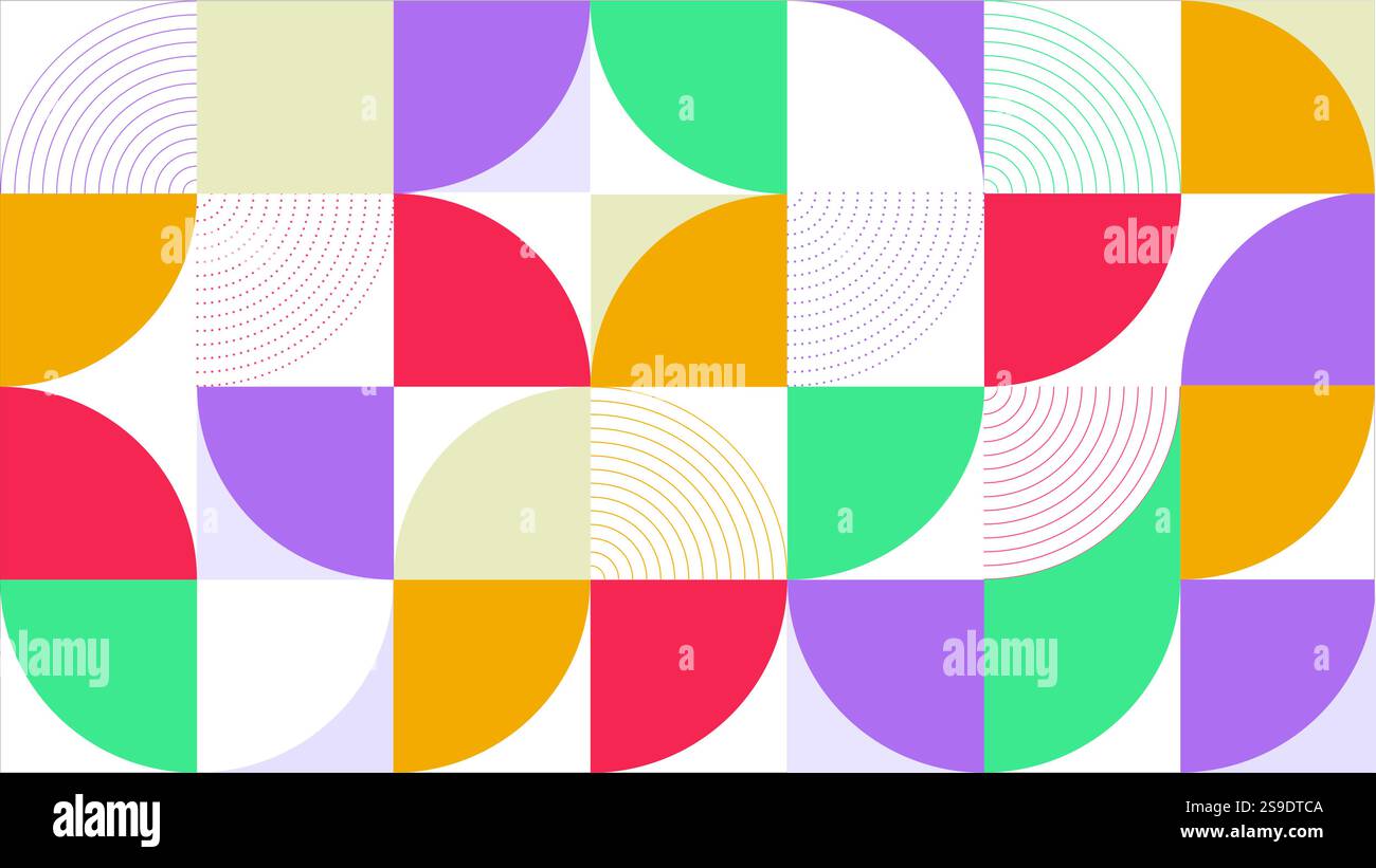 Modern Geometric Background with Scandinavian Inspired Abstract Shapes and Swiss Style ...