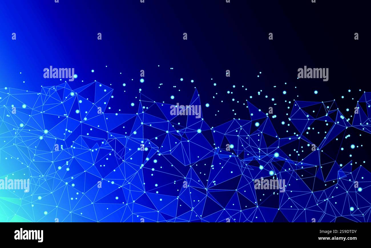 Abstract Futuristic Digital Landscape with Particle Dots, Stars, and ...