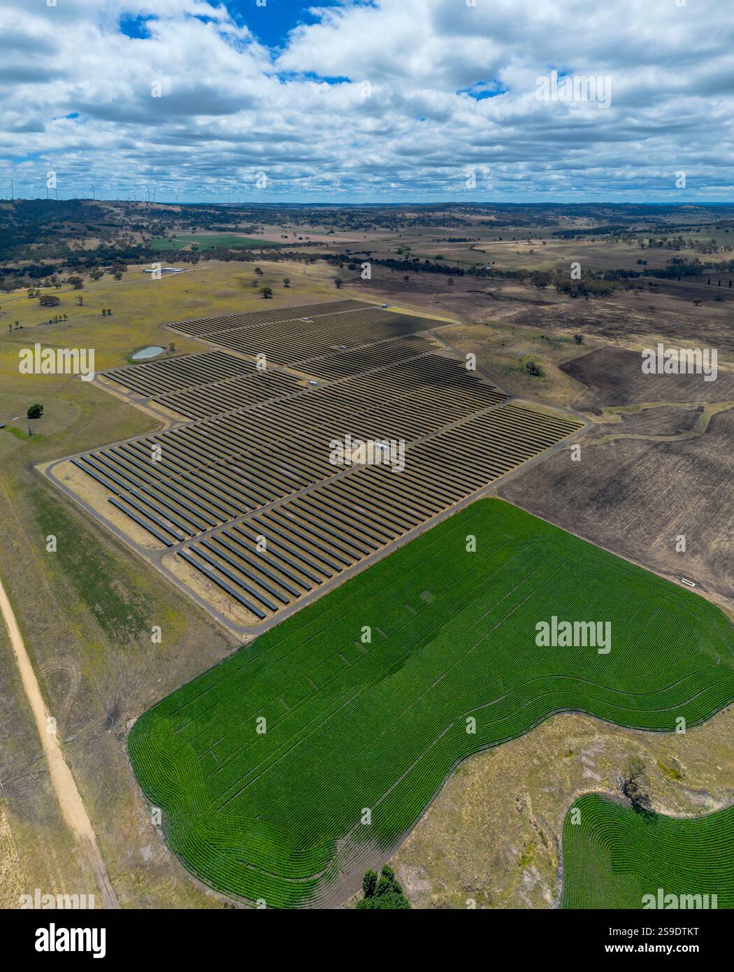 Overhead view of the Solar Farm at white rocks near Glen Innes ...