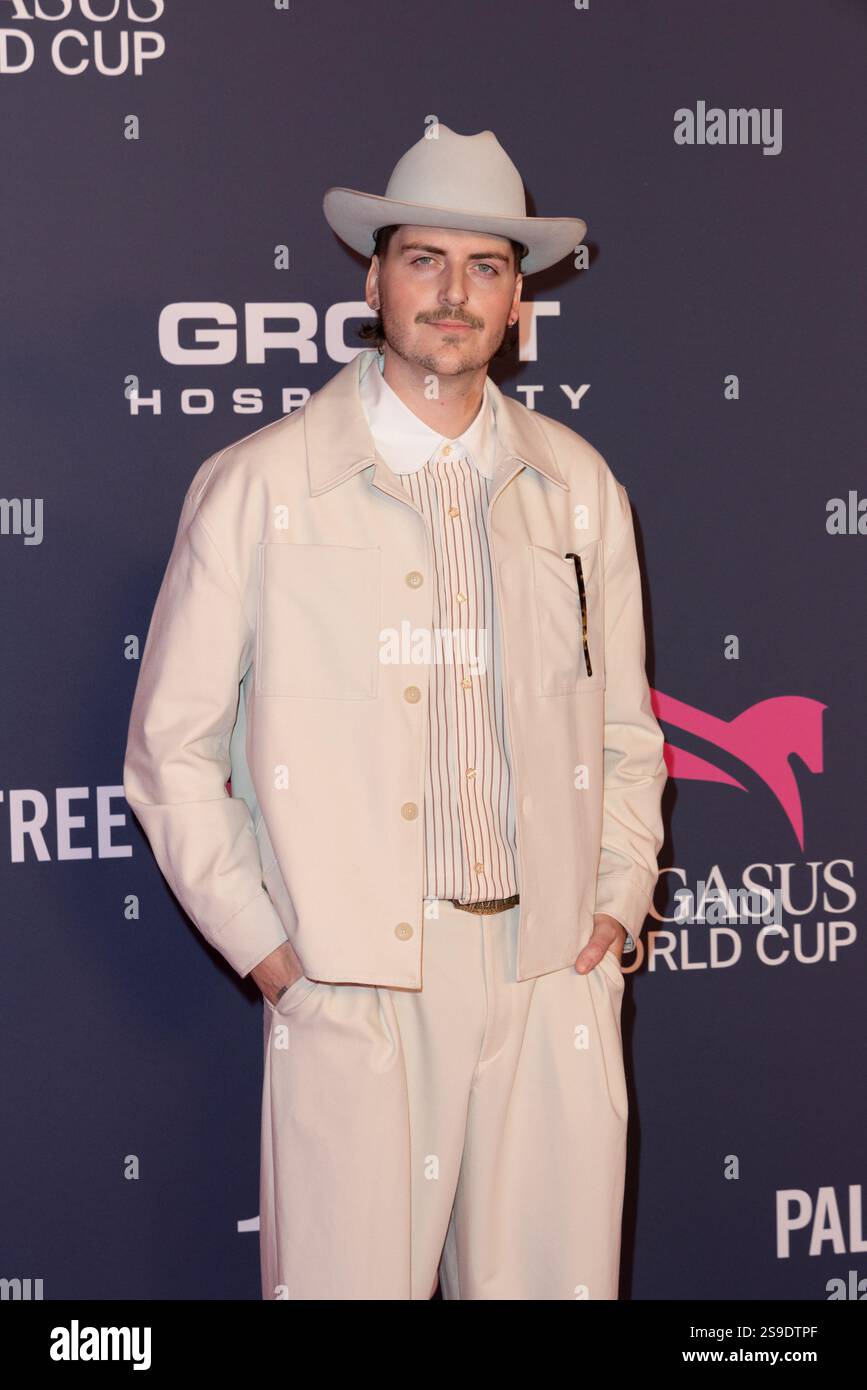 HALLANDALE, FLORIDA - JANUARY 25: Kyle Houck attends Pegasus World Cup ...