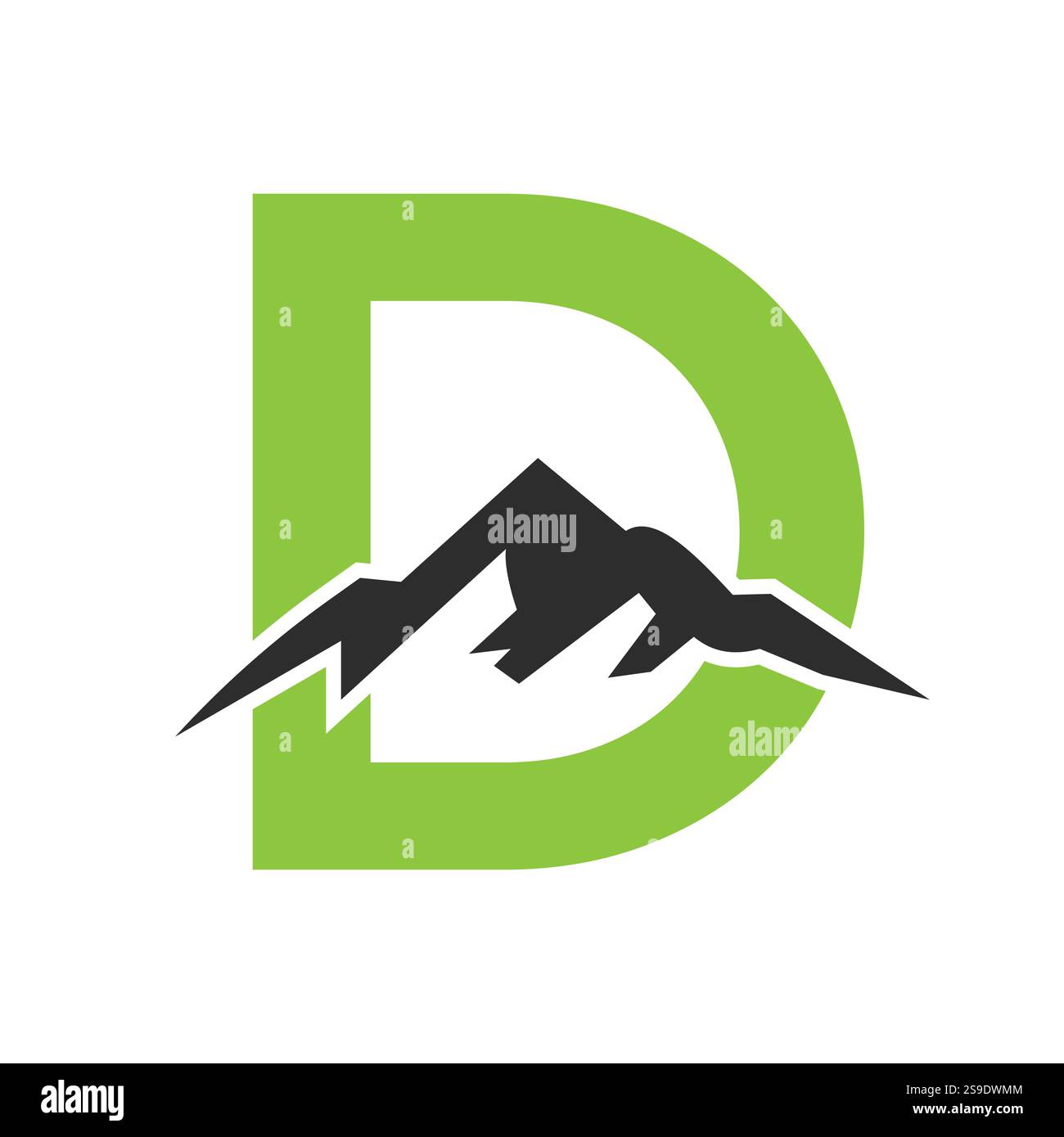 Initial Monogram Letter D Mountain Logo. Explore Mountain Adventure ...