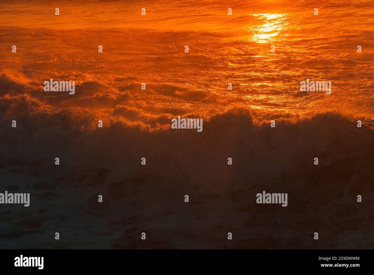 Texture of the water surface wave against a colorful Purple and Orange ...