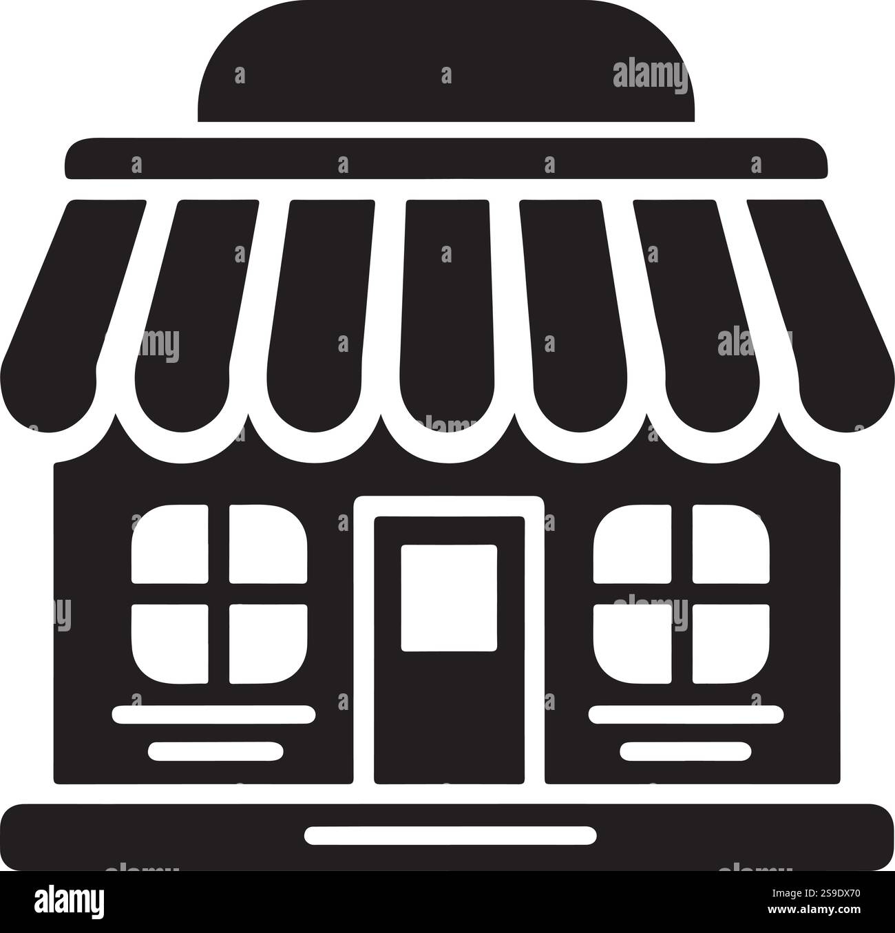 Ice cream shop Vector Silhouette, Vector, icons, illustration, design ...