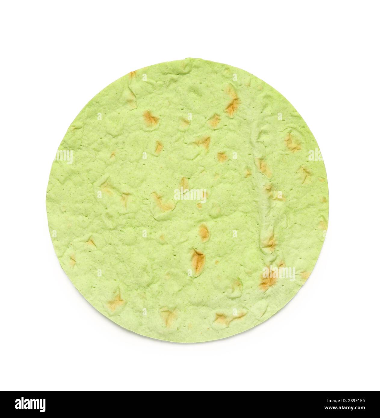 Round green lavash on white background Stock Photo - Alamy