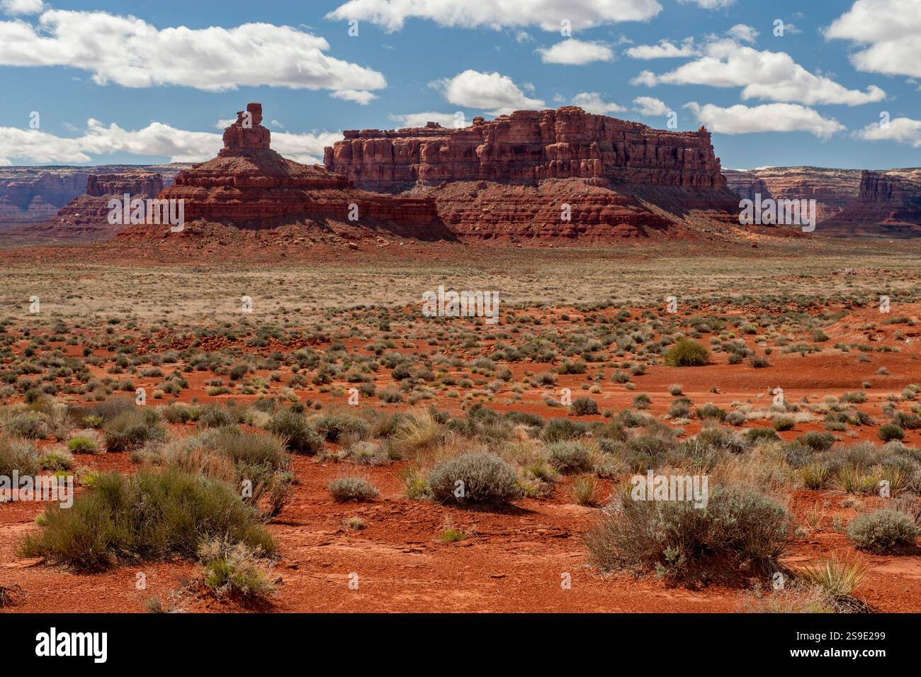 Franklin Butte (near) and Battleship Rock (far) in Utah's Valley of the ...