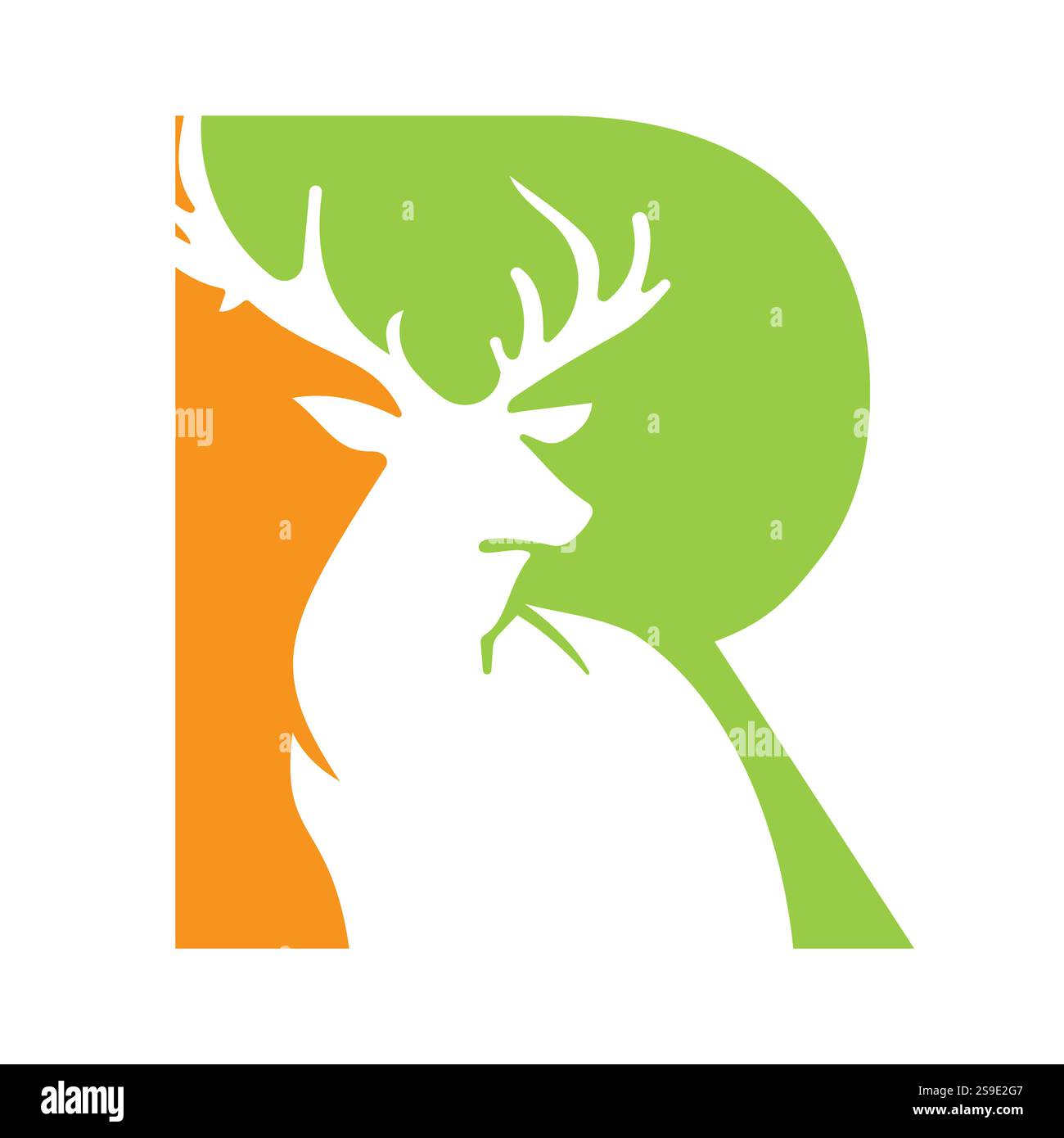 Initial Monogram Letter R Deer Logo Design Vector Template Stock Vector ...