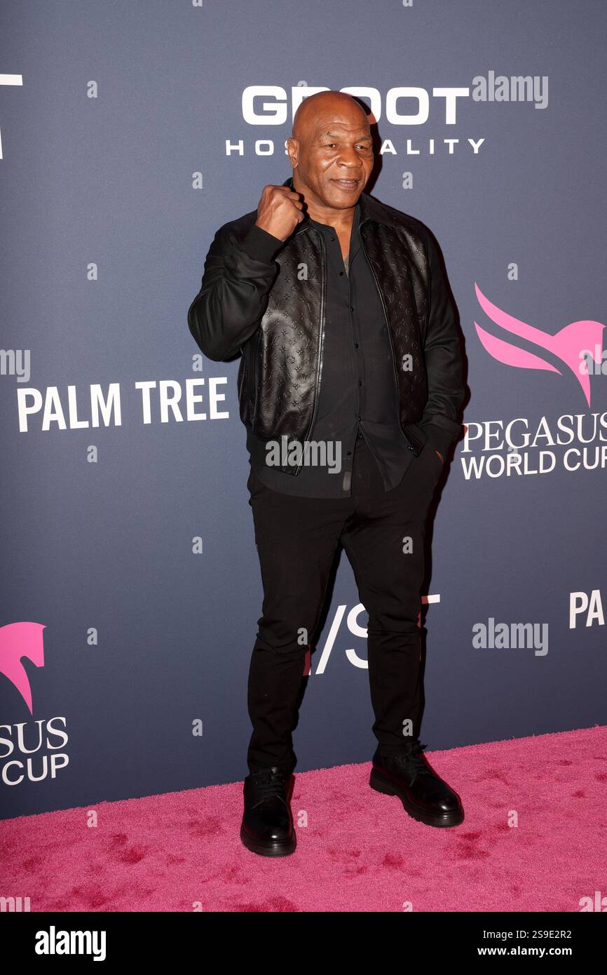 HALLANDALE, FLORIDA - JANUARY 25: Mike Tyson attends Pegasus World Cup ...