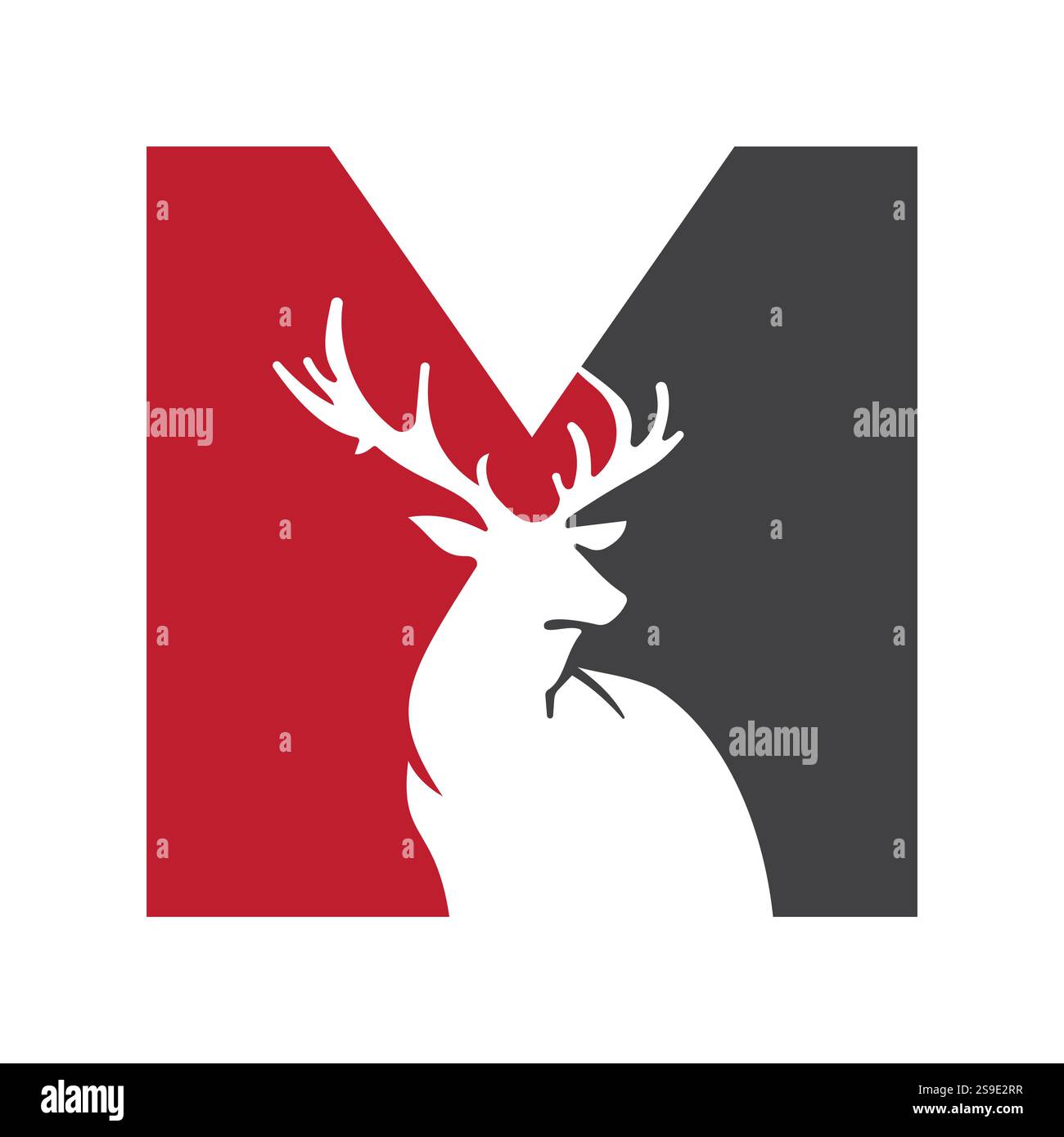 Initial Monogram Letter M Deer Logo Design Vector Template Stock Vector ...