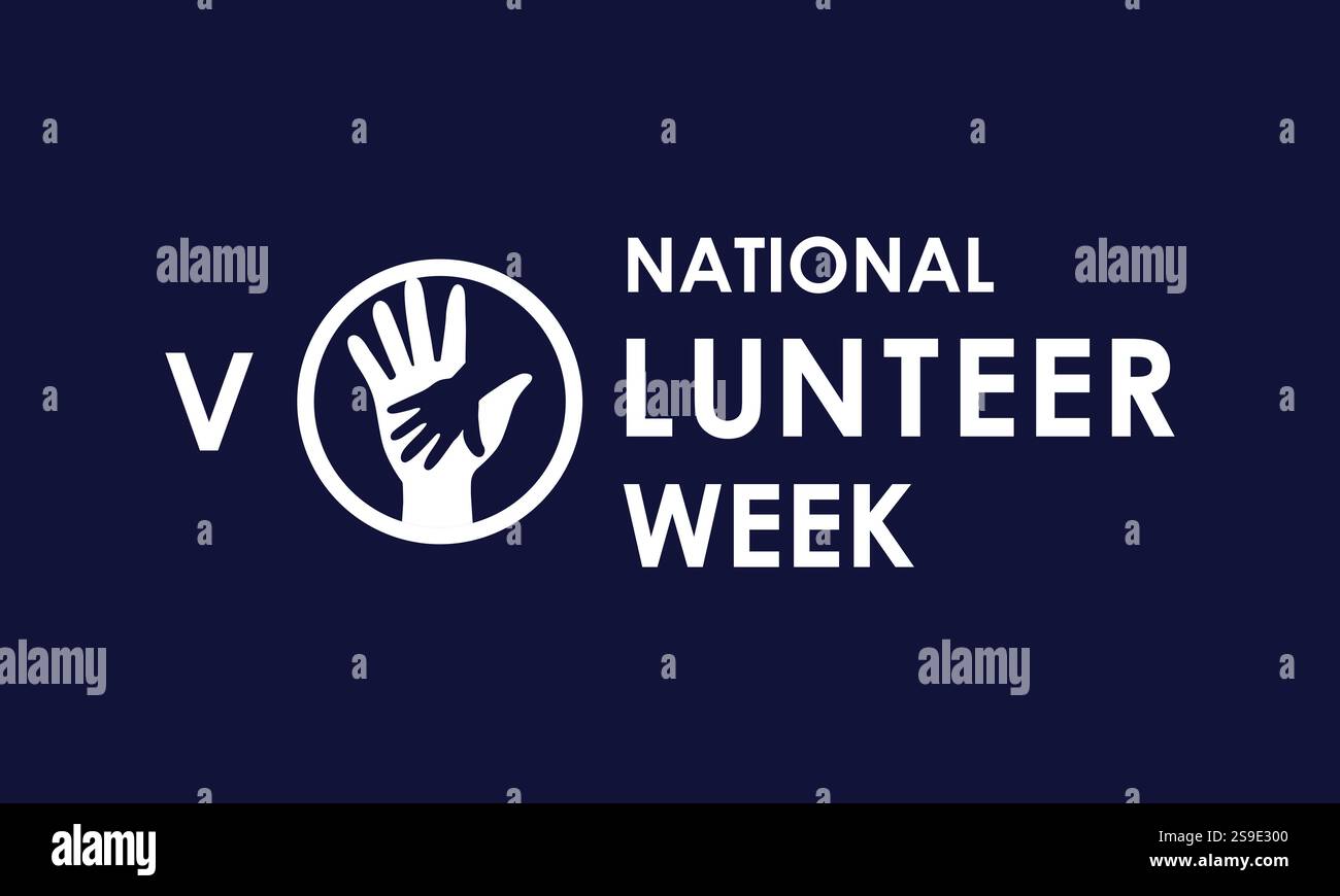Vector illustration on the theme of national volunteer Week. A chance ...