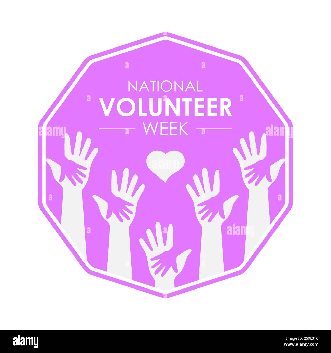 Vector illustration on the theme of national volunteer Week. A chance ...