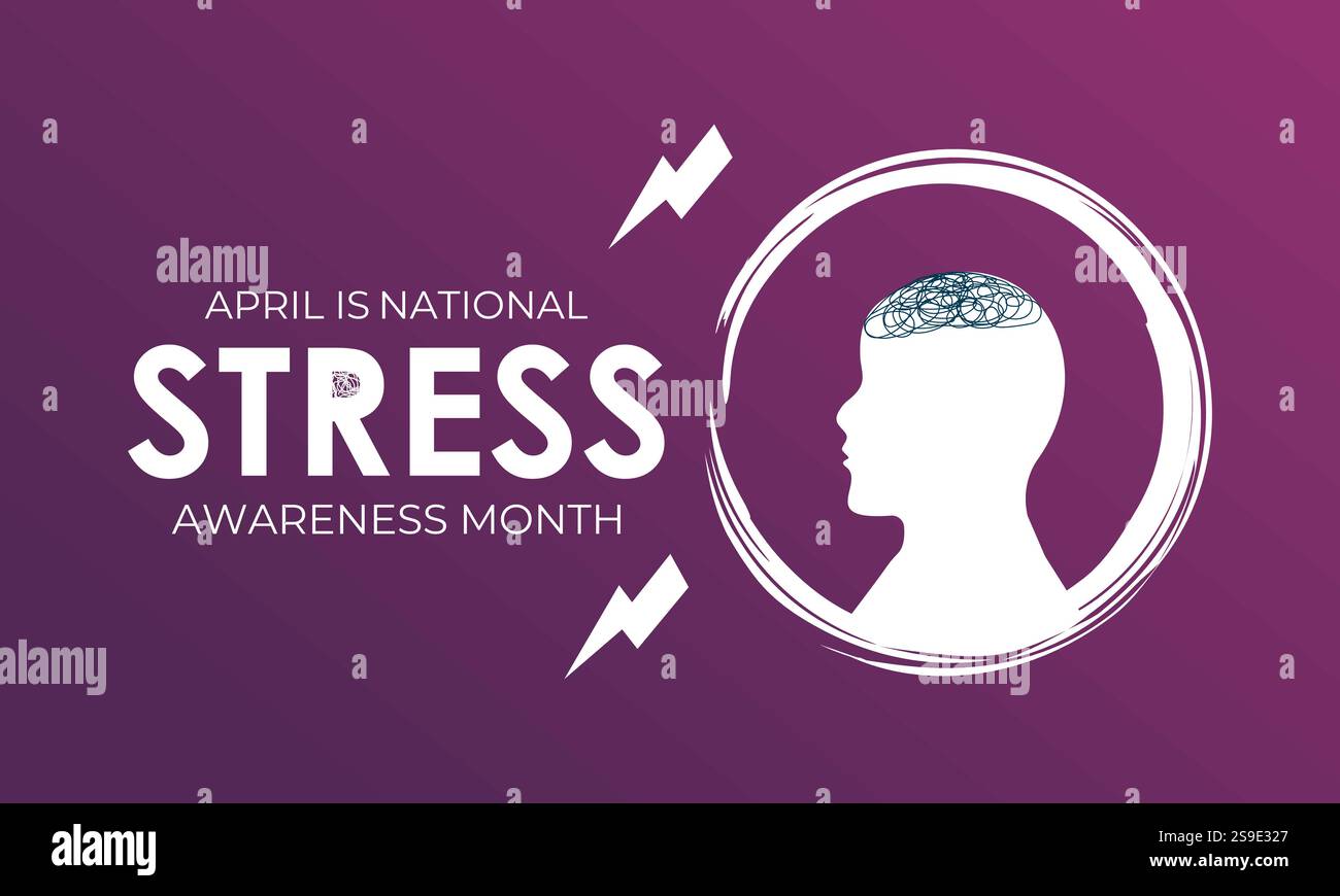 National Stress Awareness Month. Holiday concept Vector design. Design ...