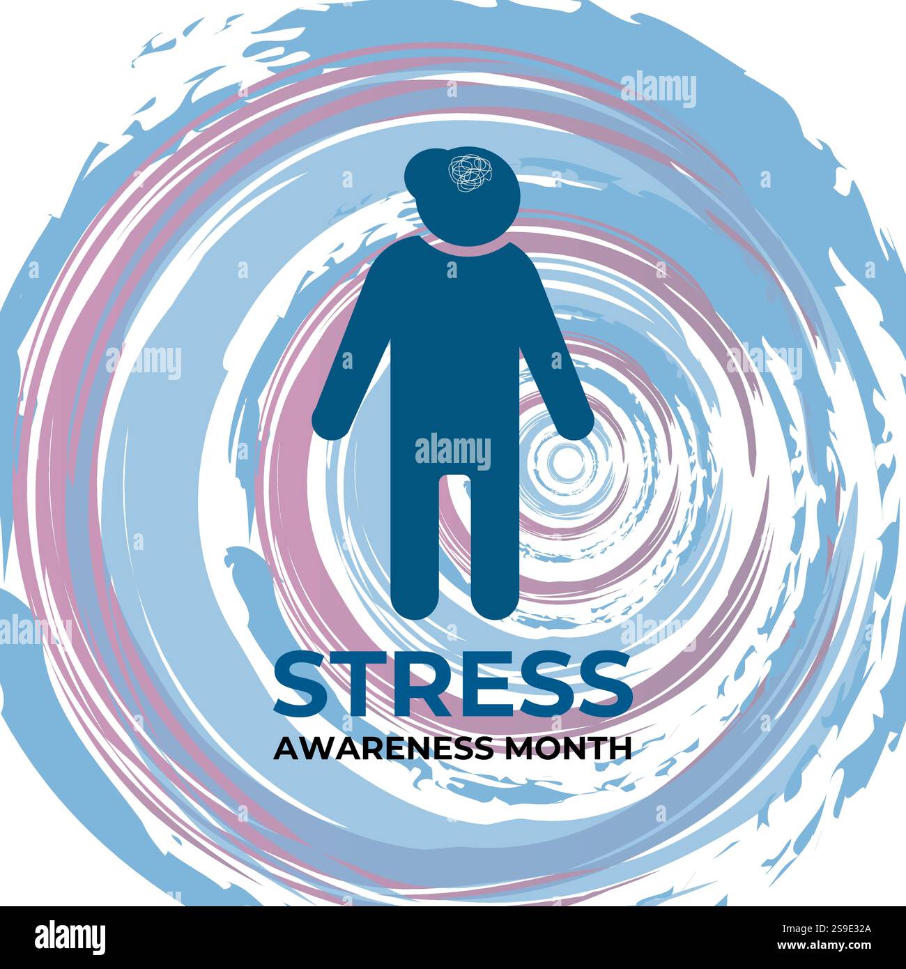National Stress Awareness Month. Holiday concept Vector design. Design ...