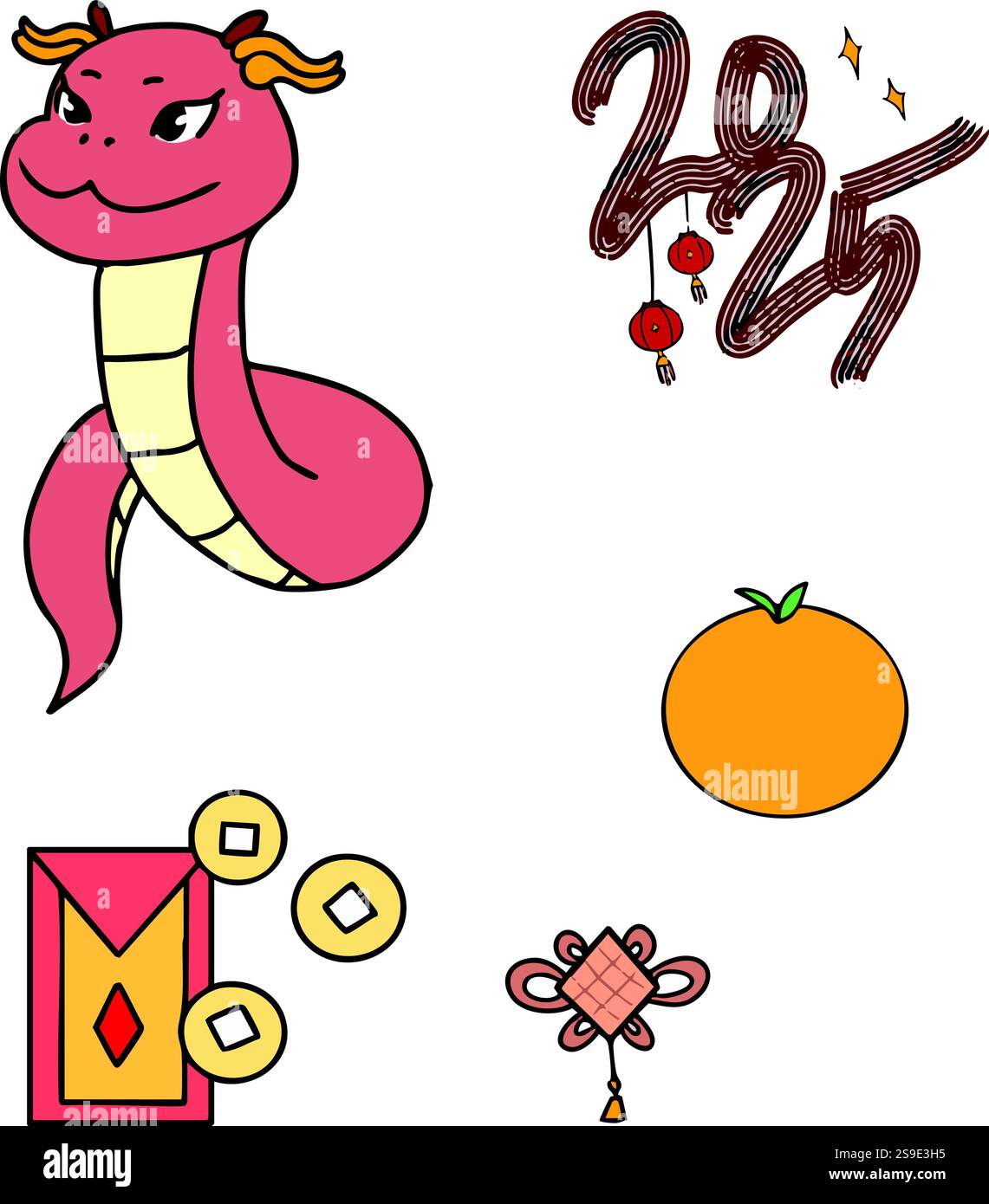 Symbol 2025 year snake Stock Vector Images - Alamy