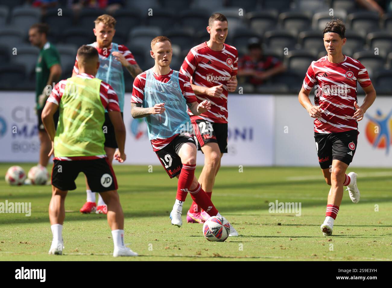 Jack Clisby of the Wanderers warms up ahead of the A-League Men Round ...