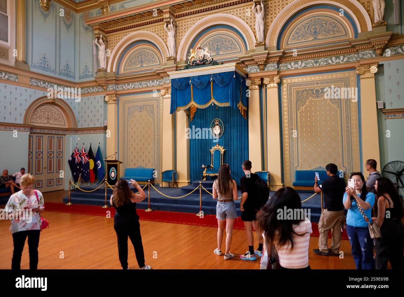 People explore the elegant interiors of the Governor’s residence ...