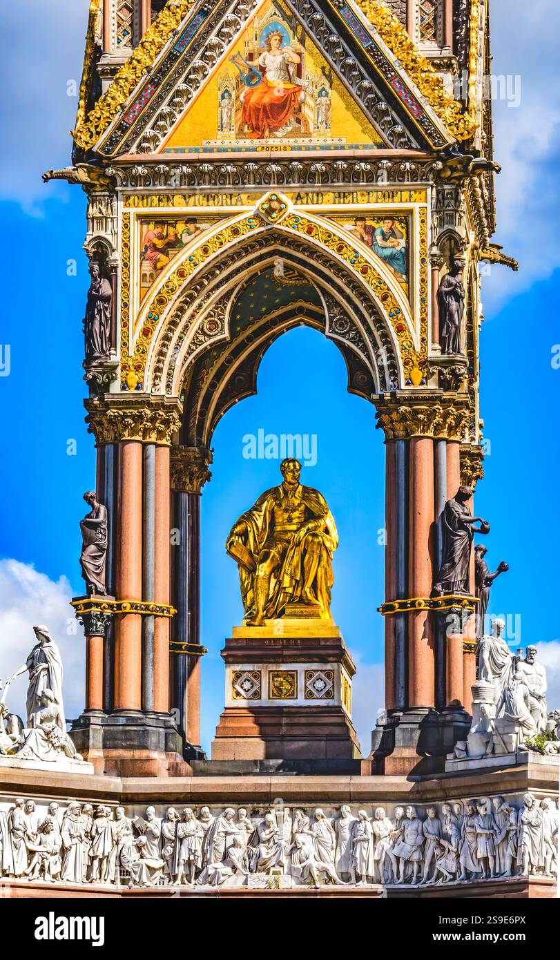 Colorful Golden Prince Albert Memorial Kensington London England ...