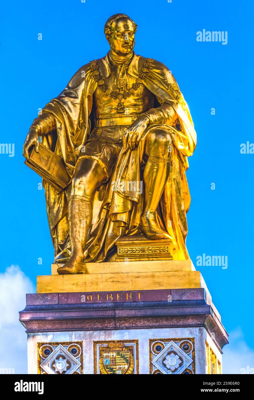 Golden Prince Albert Memorial Kensington London England. Opened in 1872 ...